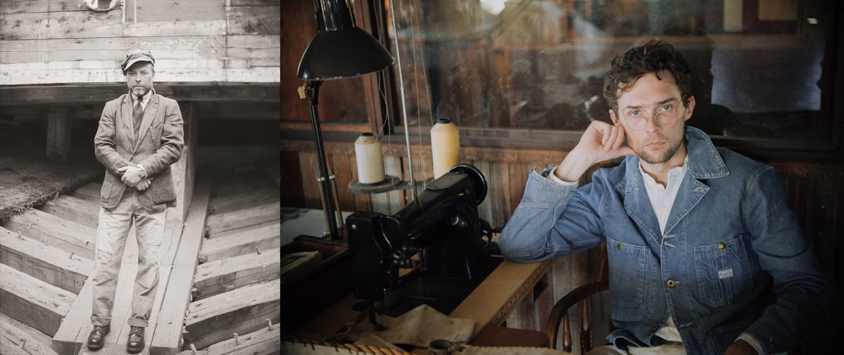 Men in ships wear white suit jacket and tan hat.